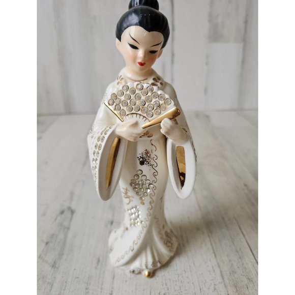 Lefton | Art | Lefton Geisha Fan Rhinestone Buddha Monk Chinese ...